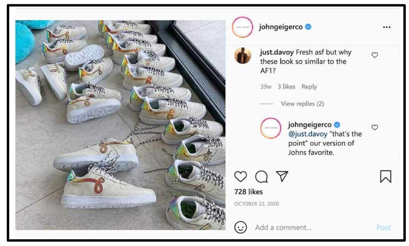 Nike Adds John Geiger to Existing Suit, Accusing it of Trademark ...